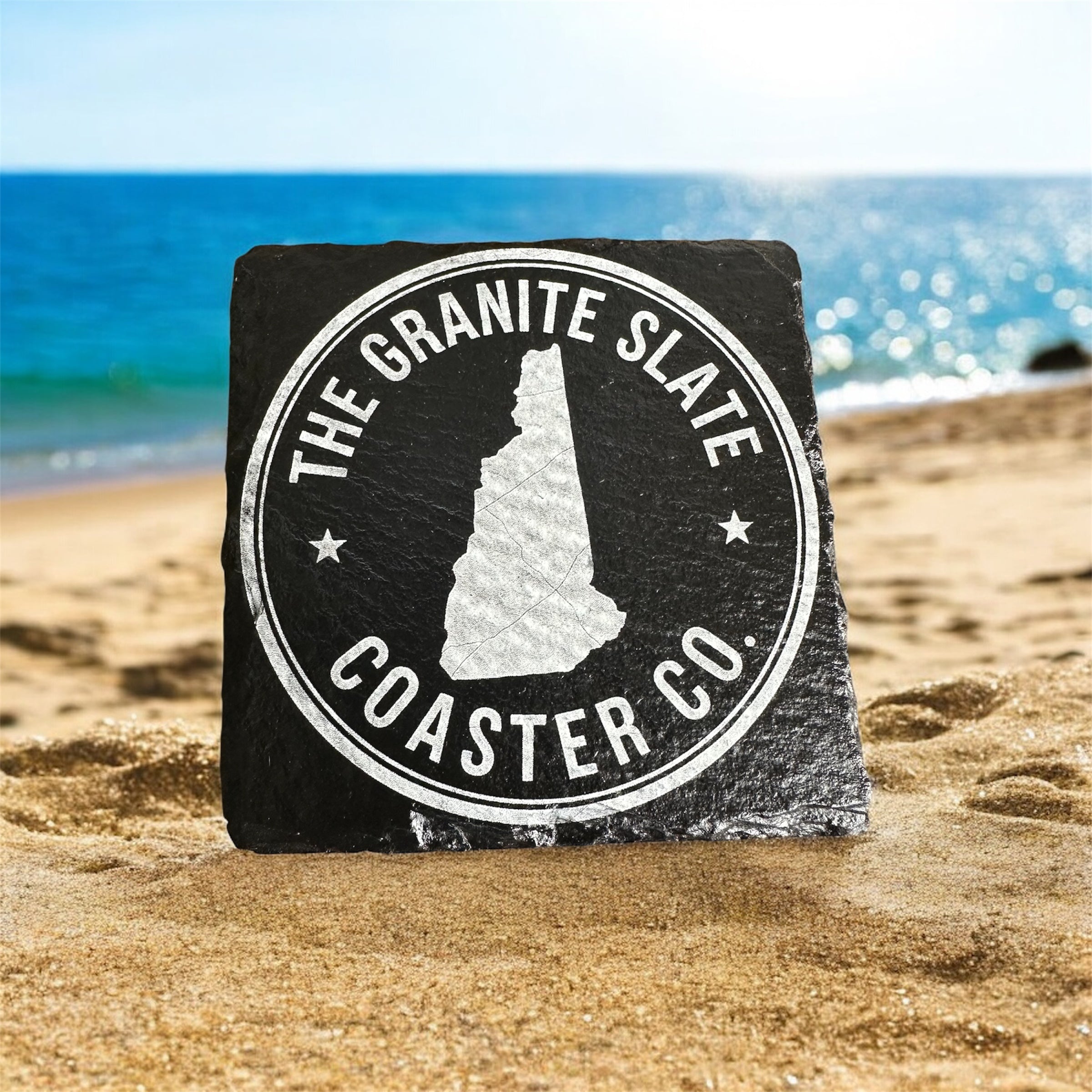 Custom Engraved 4” Slate Coasters – Set of 4 – Live Free Designs